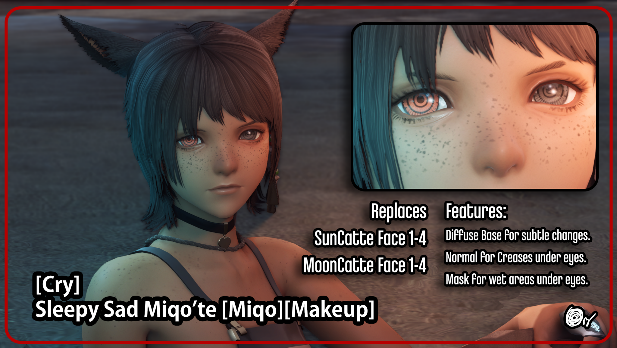 [Cry] Sleepy Sad Miqo'te [Miqo][Makeup] - The Glamour Dresser : Final ...