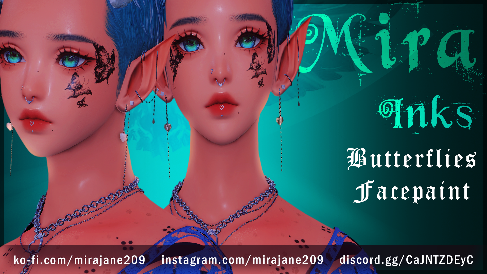 Butterflies Facepaint - The Glamour Dresser : Final Fantasy XIV Mods ...