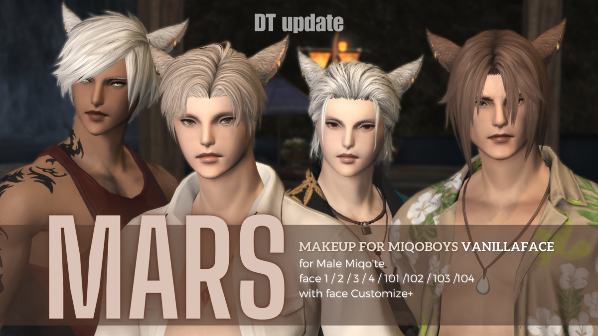 MARS makeup for [M] miqo Vanilla face with Customize+ - The Glamour ...