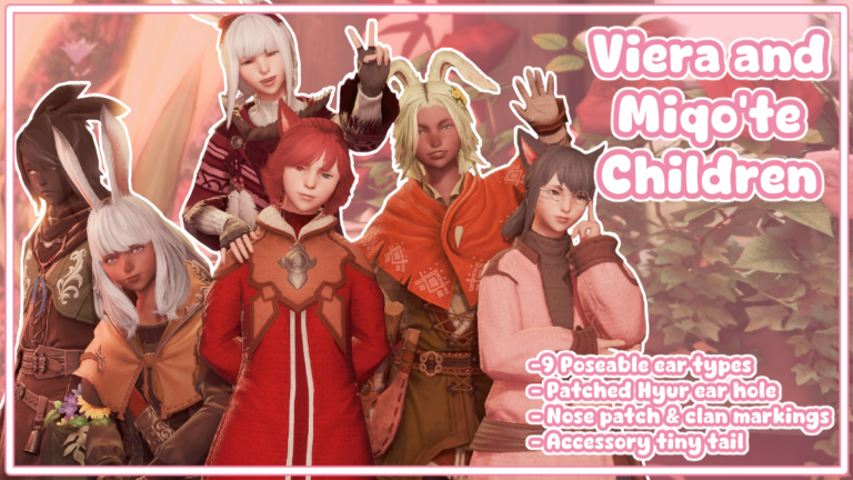 Viera and Miqo'te Children - The Glamour Dresser : Final Fantasy XIV Mods and More