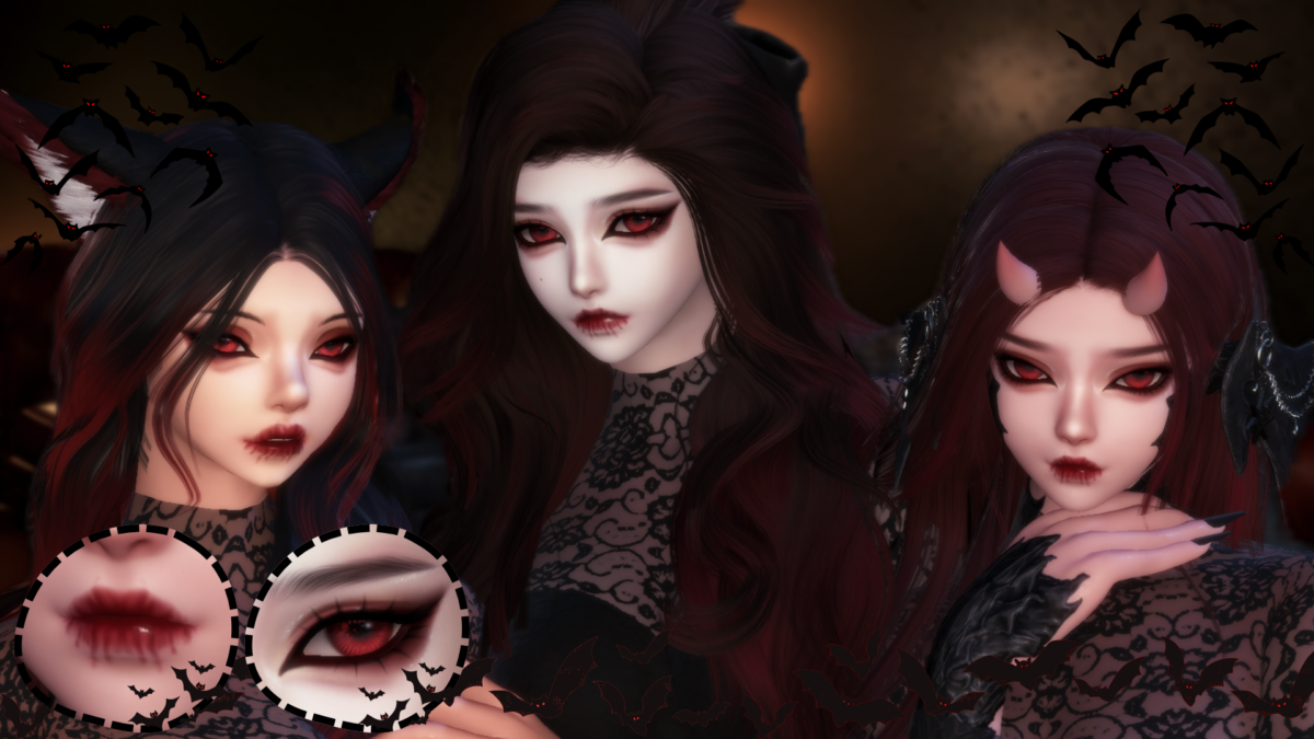 Blood Witches - Makeup for Marie,Emi,Nalyn - The Glamour Dresser : Final Fantasy XIV Mods and More
