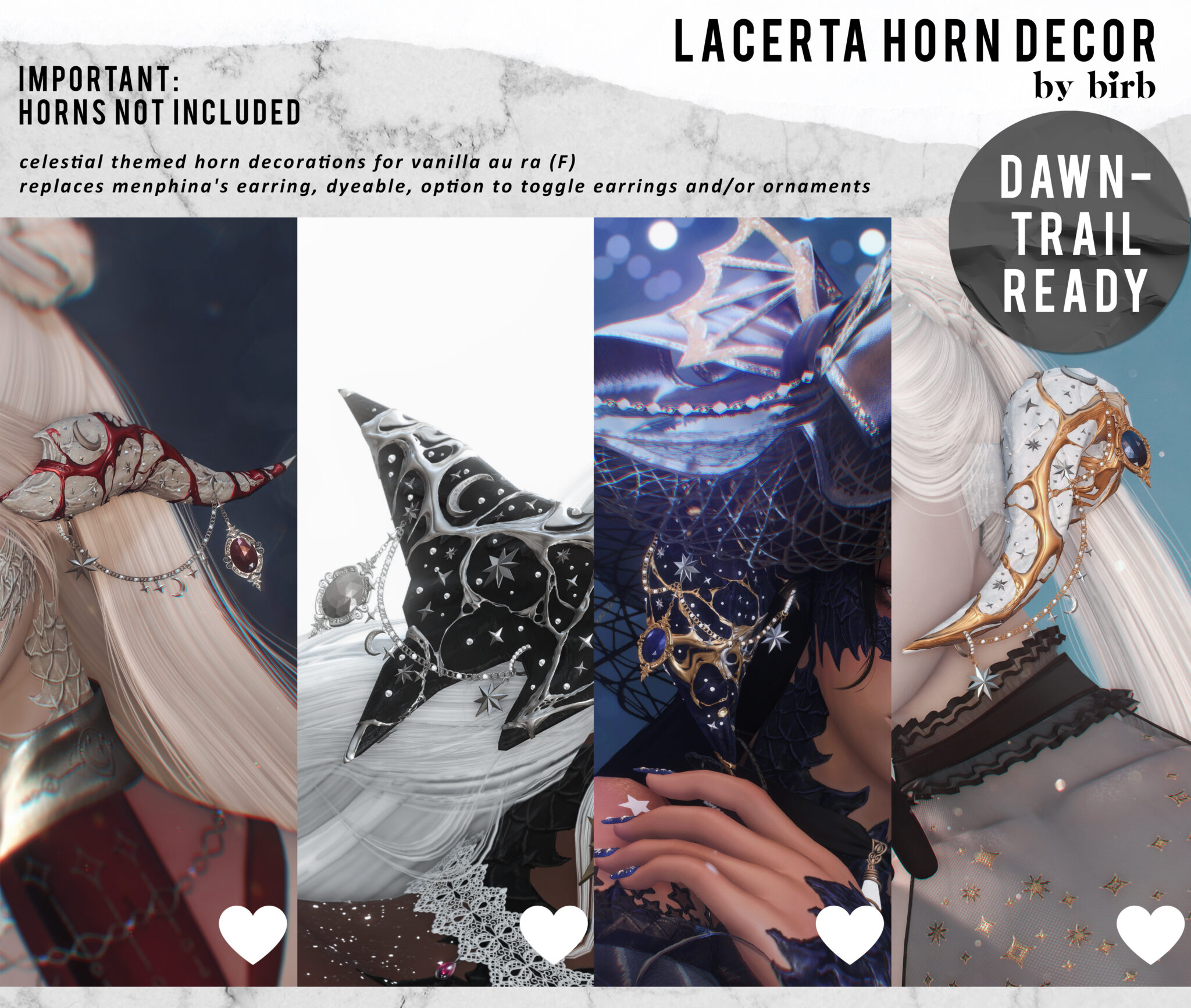 [Birb] Lacerta Horn Decor - The Glamour Dresser