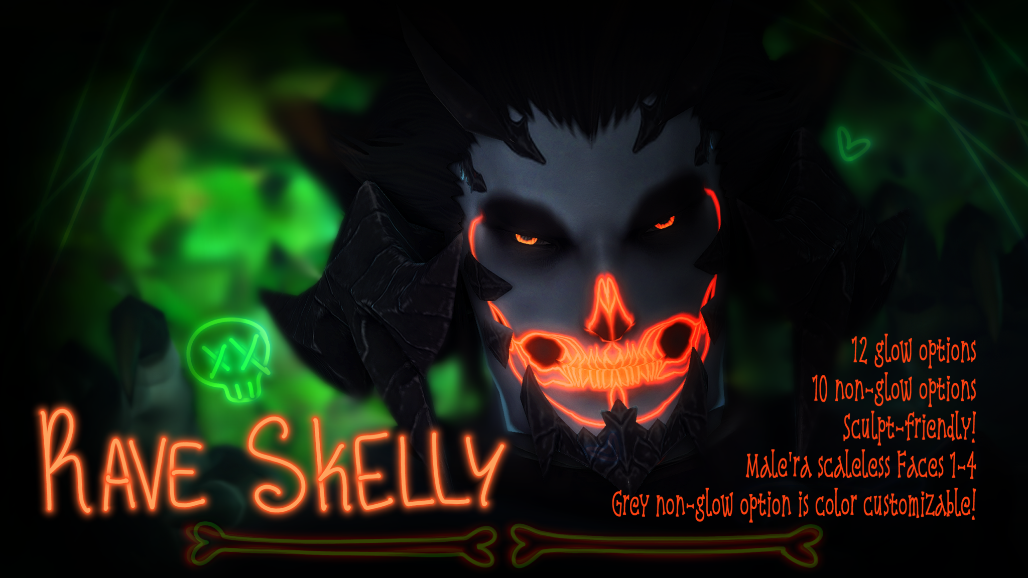 [Makeup] Rave Skelly (All Male'ra) - The Glamour Dresser : Final ...