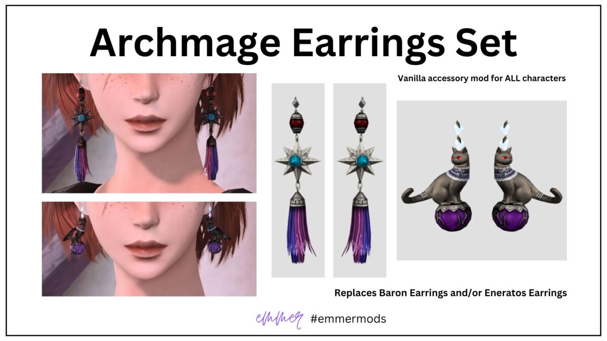Archmage Earrings Set - The Glamour Dresser : Final Fantasy XIV Mods ...