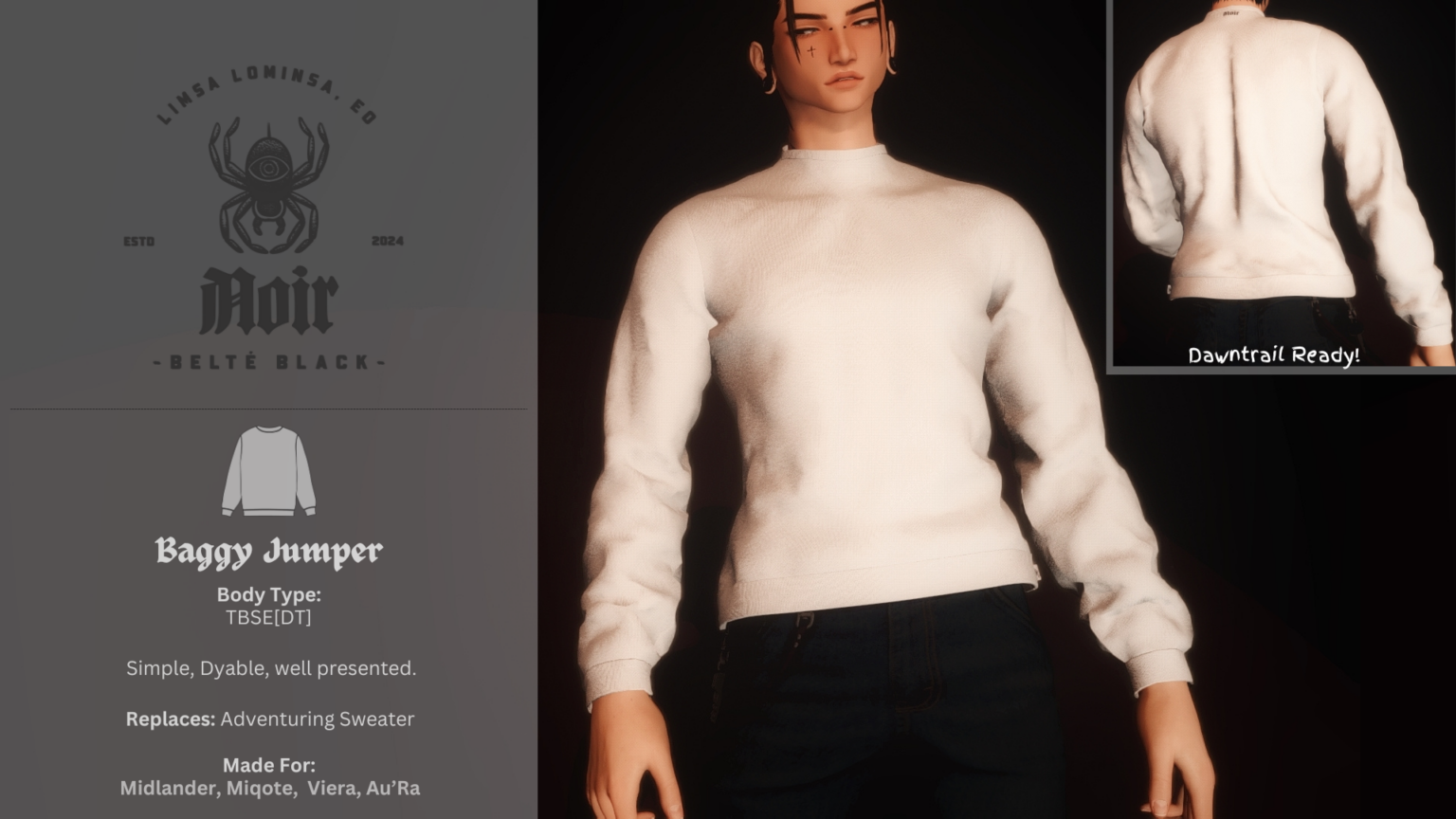 [Belté] Baggy Jumper [DT] - The Glamour Dresser : Final Fantasy XIV ...