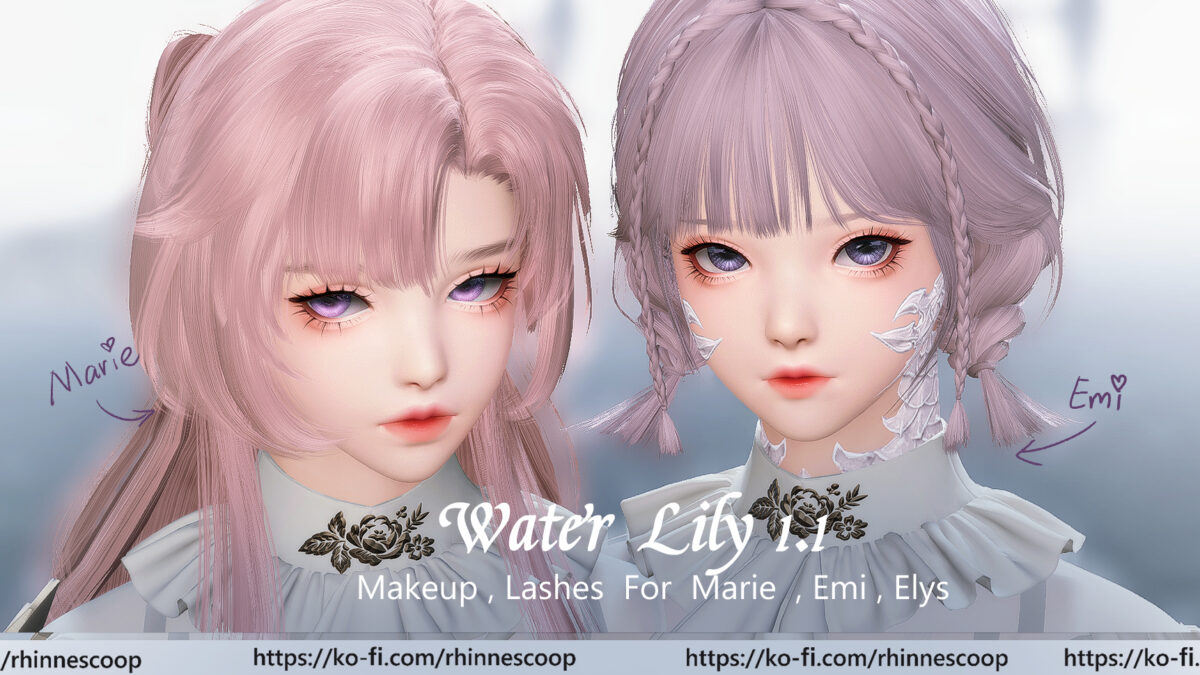 [DT]Waterlily-makeup lashes for Marie Emi Elys - The Glamour Dresser