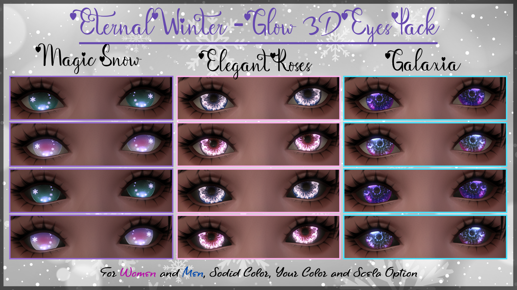 [DT] Eternal Winter ⚜︎ Glow & 3D ⚜︎ Eyes Pack [All Gender / Race ...