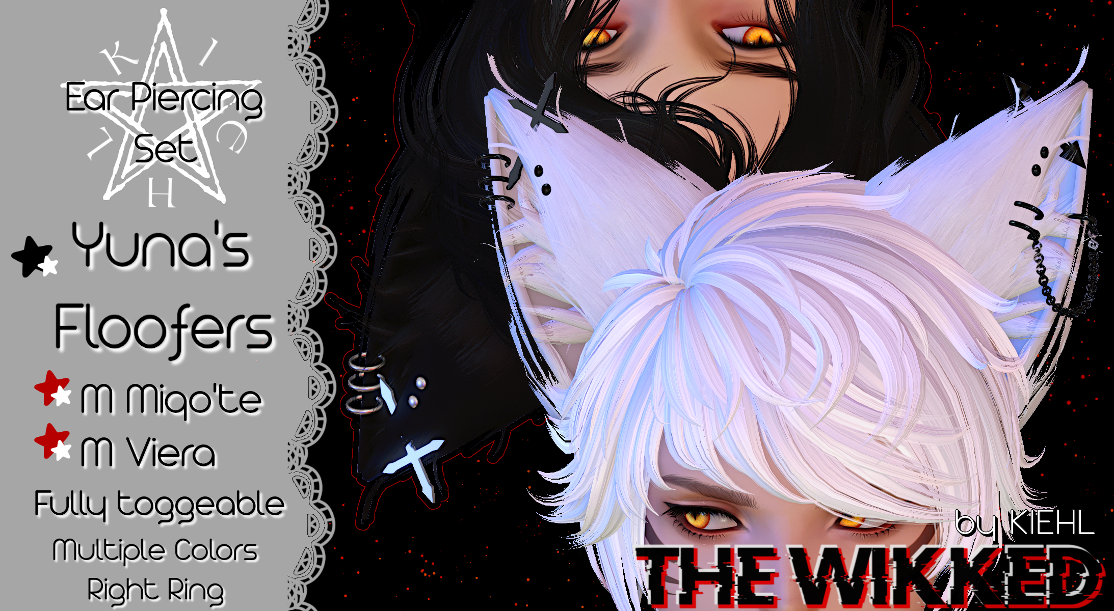 [KHL] The Wikked - Ear Piercings for Floofers (Masc) - The Glamour ...