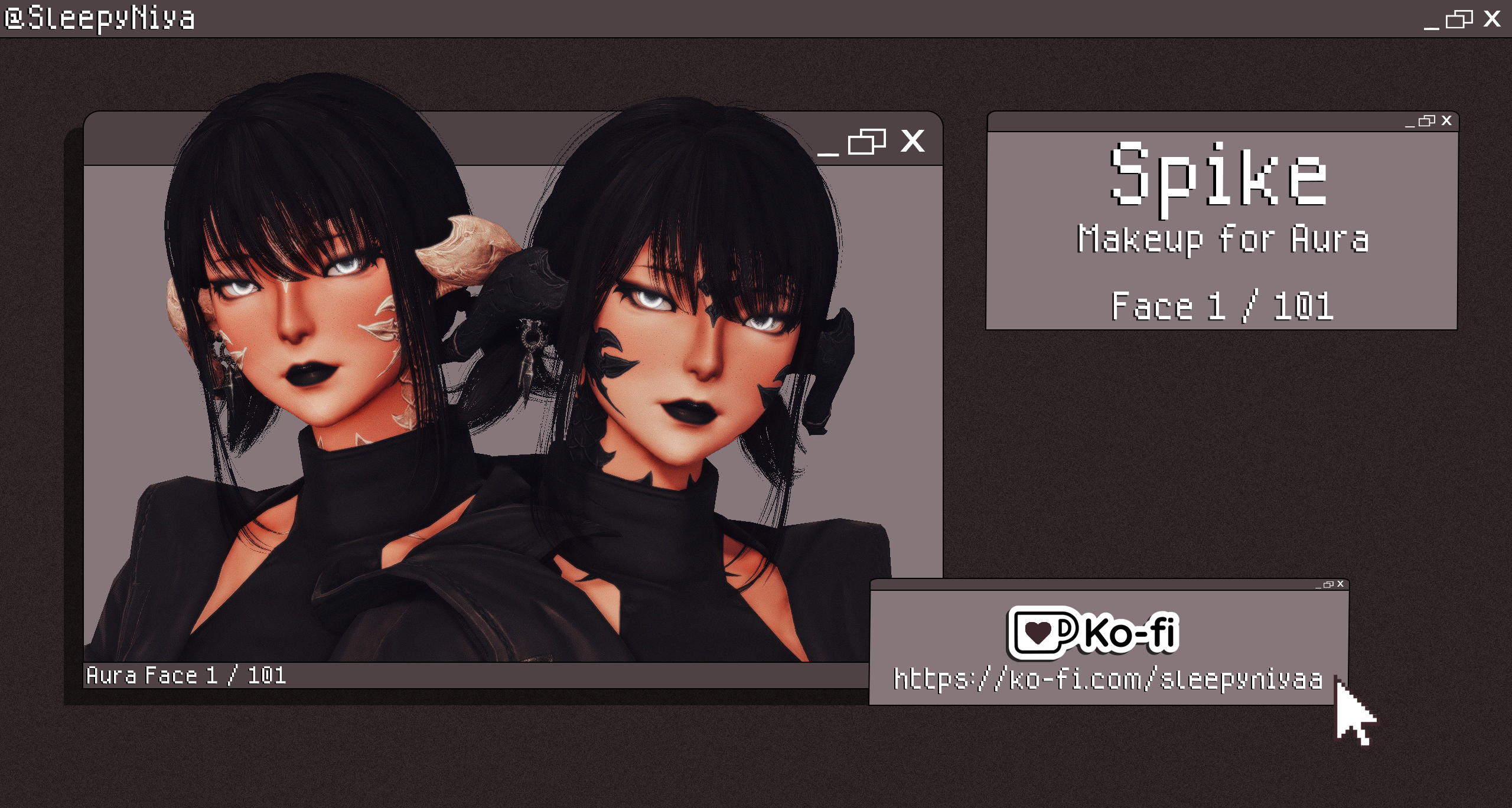 Spike - Makeup for Aura Face 1 / 101 - The Glamour Dresser : Final Fantasy XIV Mods and More