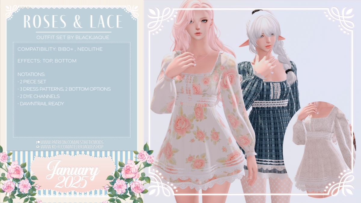 Roses & Lace - The Glamour Dresser : Final Fantasy XIV Mods and More