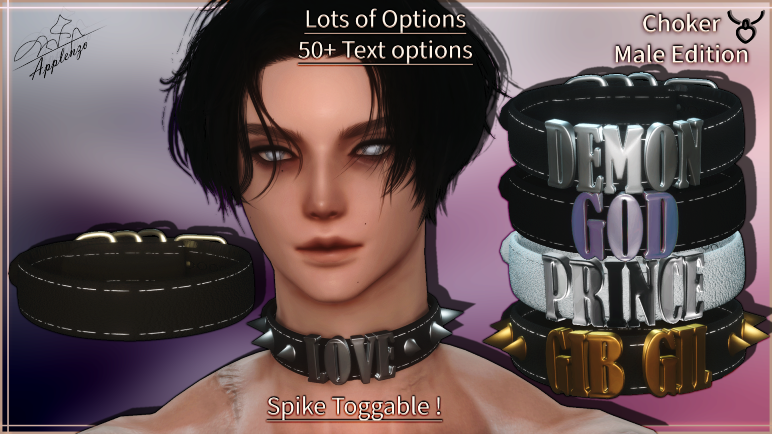 [Holo] Choker - Male Edition - 50+ Text options - The Glamour Dresser ...