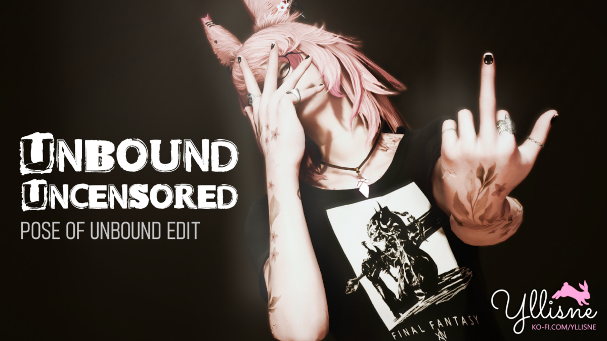 Unbound Uncensored - jojo pose with middle finger edit - The Glamour Dresser : Final Fantasy XIV ...