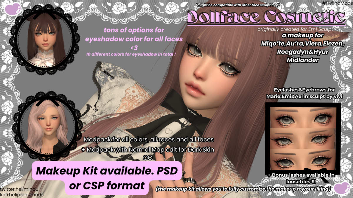 Dollface Cosmetic - Makeup & Eyelashes+Eyebrows + Makeup Kit (PSD&CSP) - The Glamour Dresser