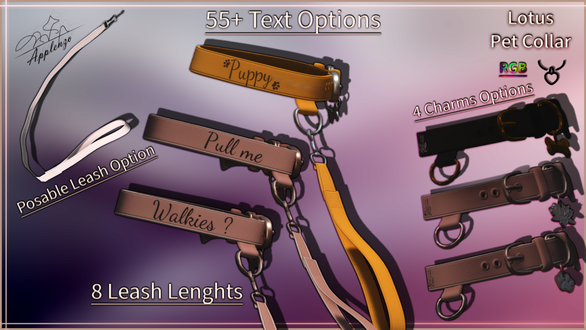 [Holo] Lotus Pet Collar + Posable Leash - The Glamour Dresser : Final Fantasy XIV Mods and More