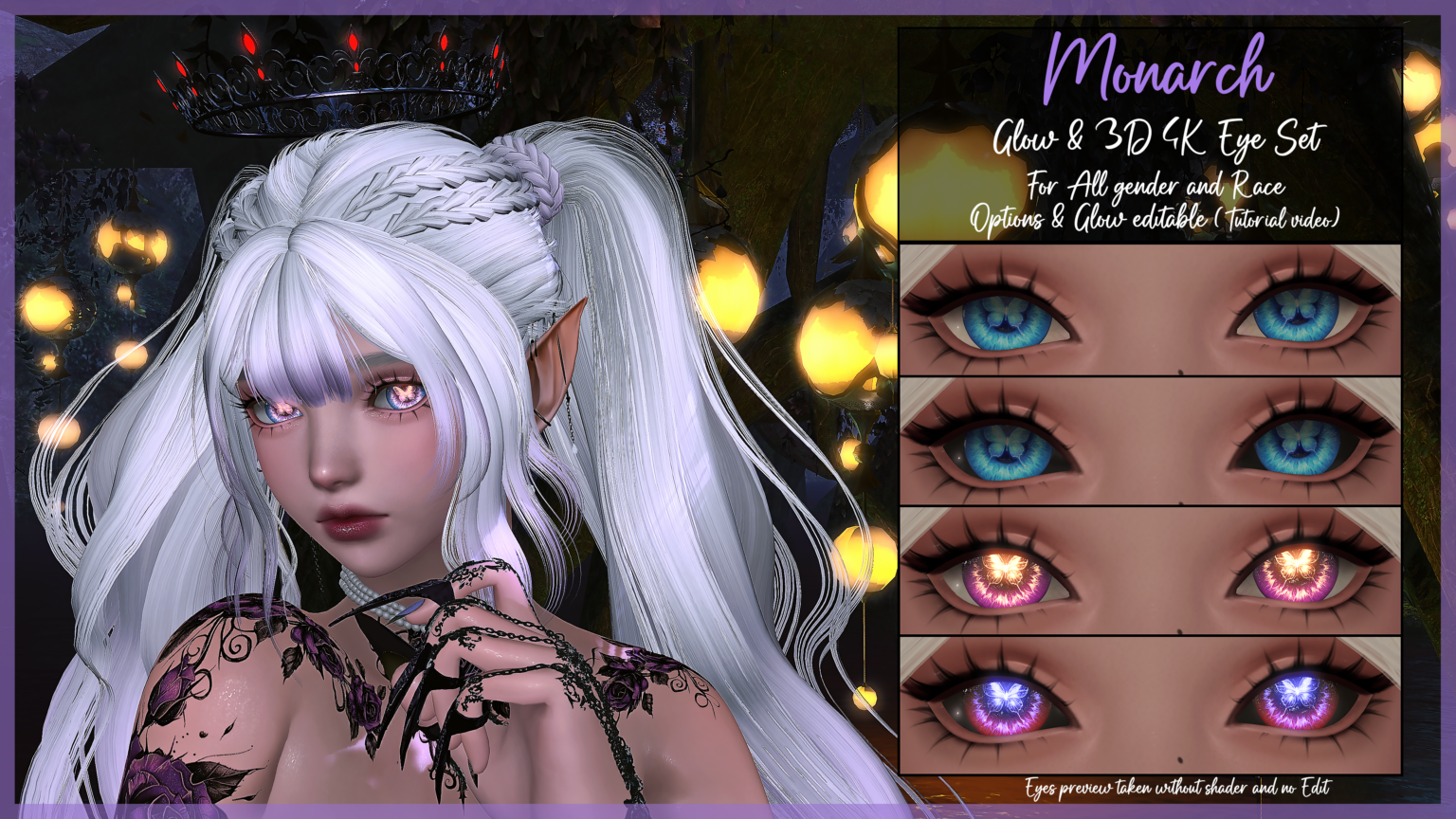 Monarch-Glow & 3D Eyes Set for All [4 options][DT Ready] - The Glamour ...