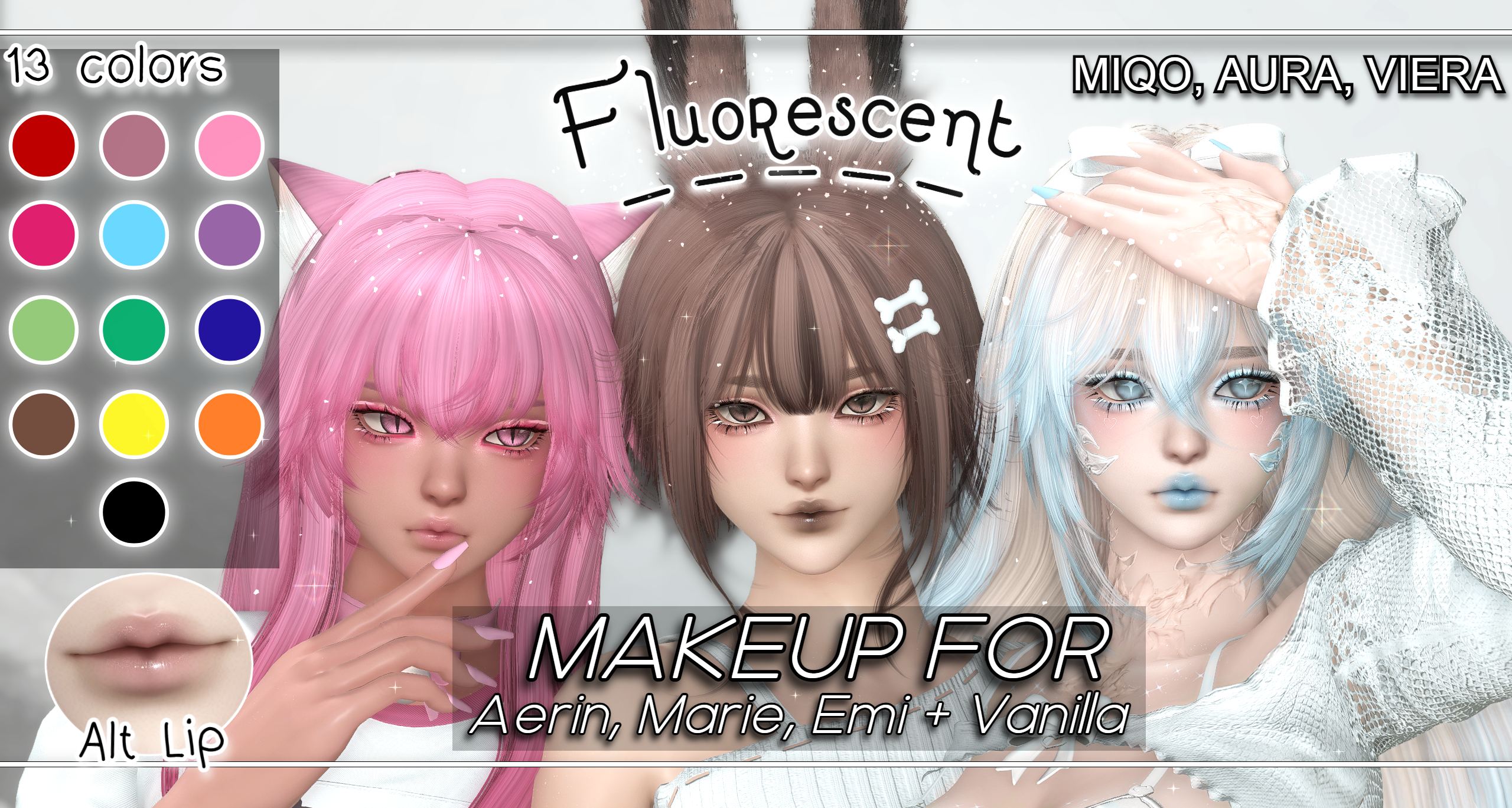 ੈ ‧₊˚ Fluorescent [Makeup for Aerin, Marie, Emi] LOOSEFILES - MIQO/AURA ...