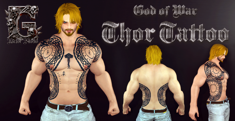 4K Authentic THOR Tattoo "God of War" TBSE for all tall males. - The Glamour Dresser : Final ...