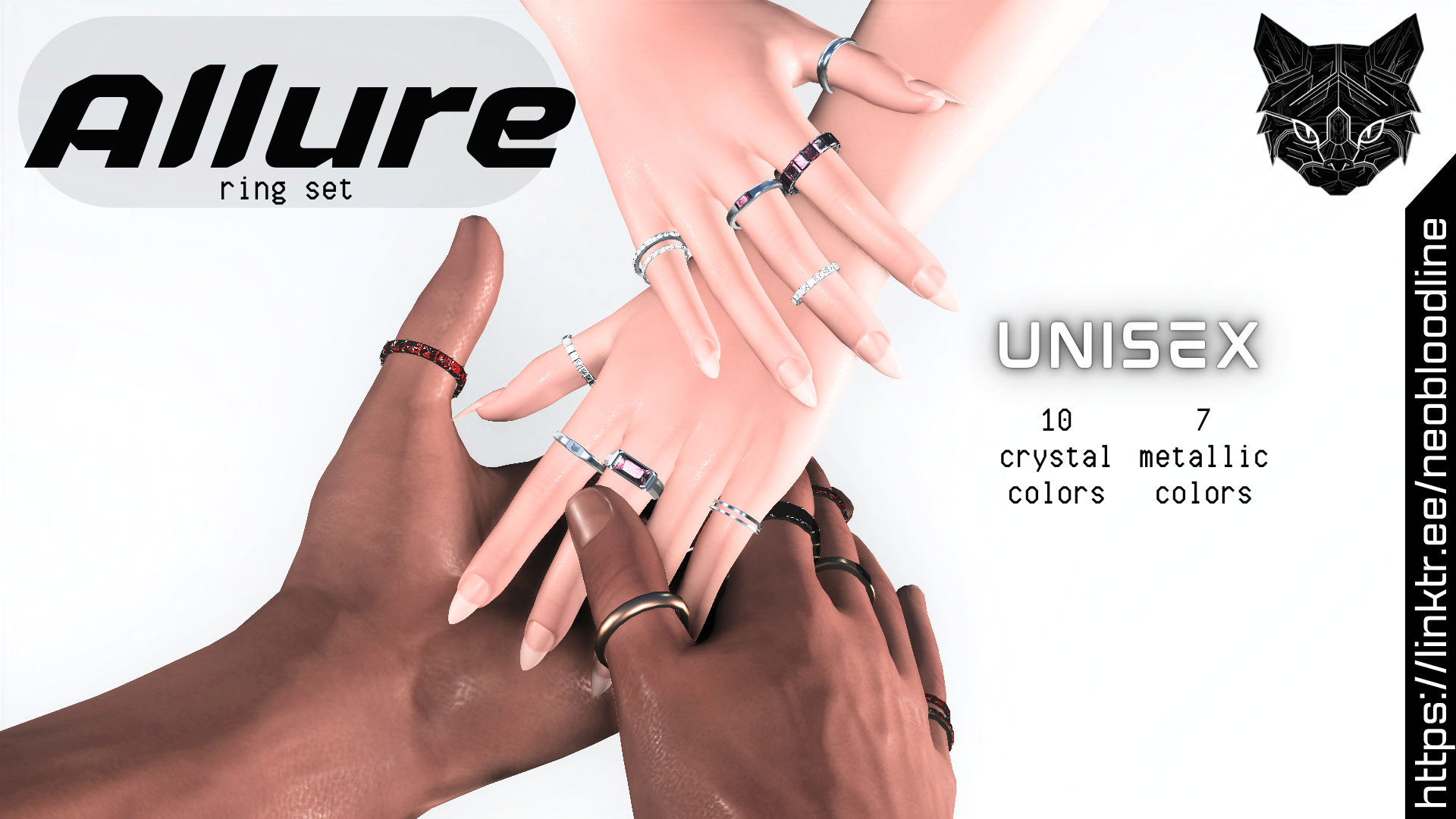 [ Allure ] 💍Ring Set (unisex) - The Glamour Dresser : Final Fantasy XIV Mods and More