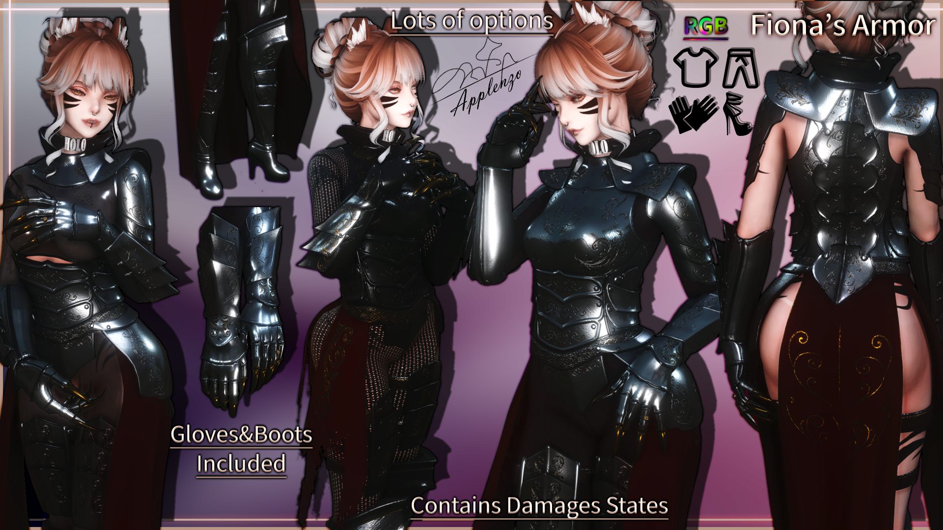 [Holo] Fiona’s Armor V1.1op - Lots of sizes - The Glamour Dresser