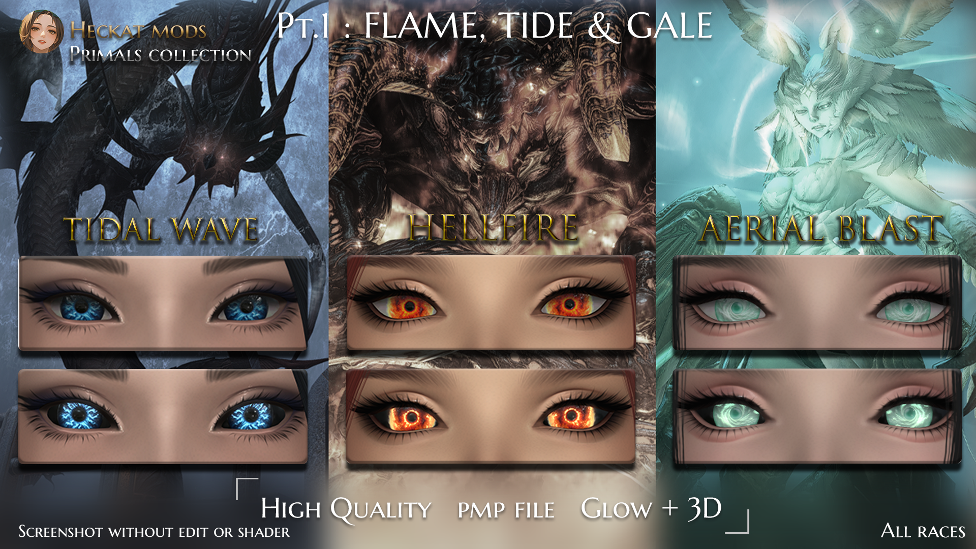 FFXIV - Primals Collection – Pt.1 Flame, Tide and Gale(Glow + 3D) DT - The Glamour Dresser ...