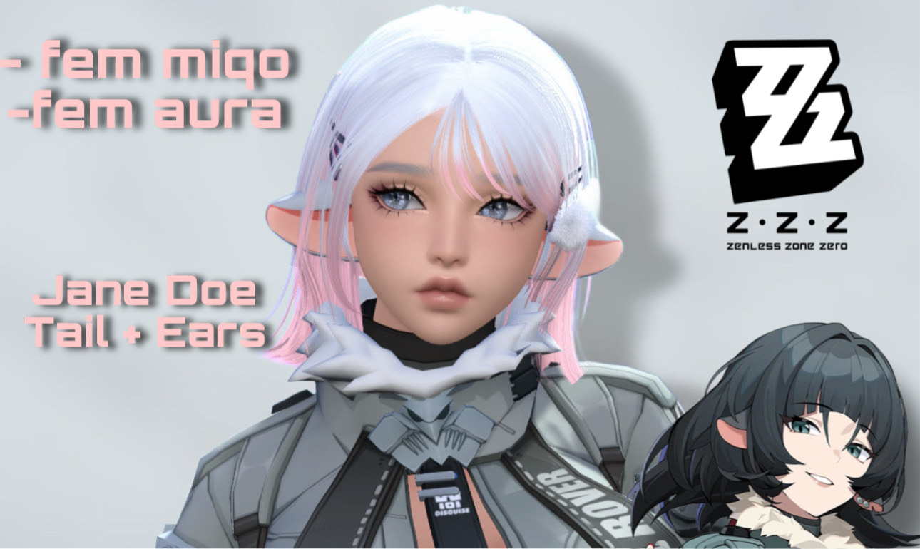 Jane Doe Ears + Tail ONLY - ZZZ Port Collection - The Glamour Dresser