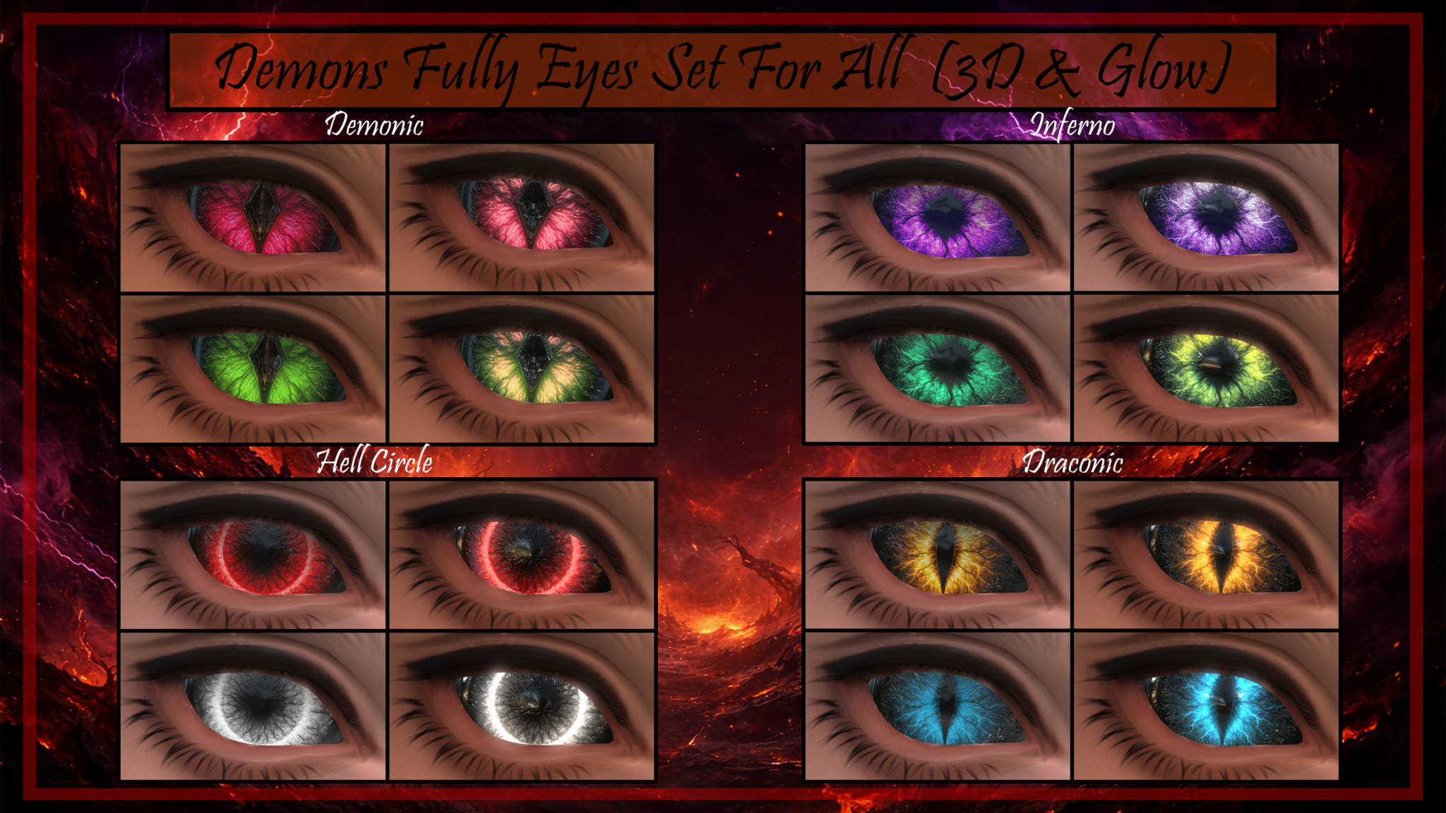 [YumeA] Demons Fully Eyes Set For All (3D & Glow)⚜︎[DT] - The Glamour ...